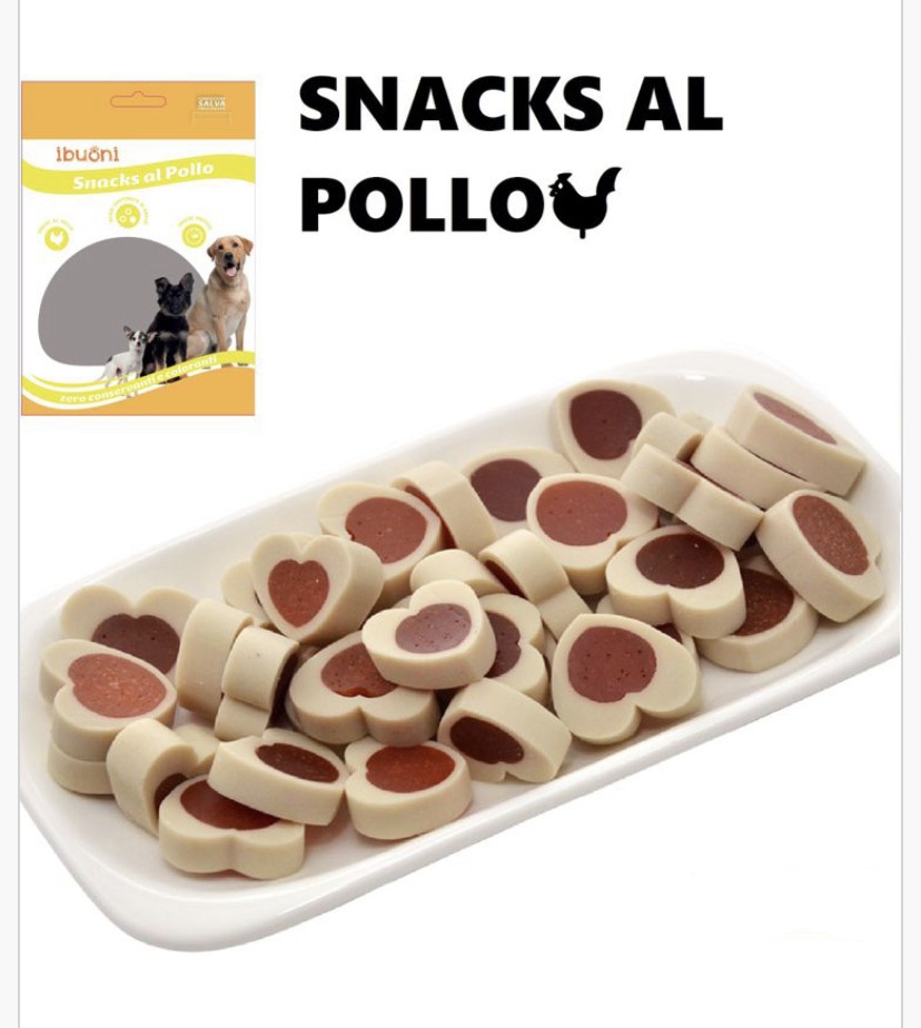 Ibuoni Snacks al Pollo per Cani – Delizie a Forma di Cuore - Revolution Pet